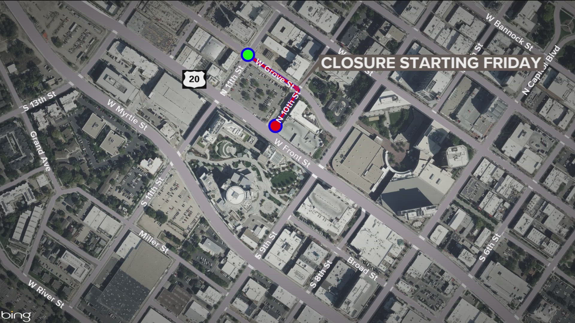 Some road closures expected in Downtown Boise, reports ACHD | ktvb.com
