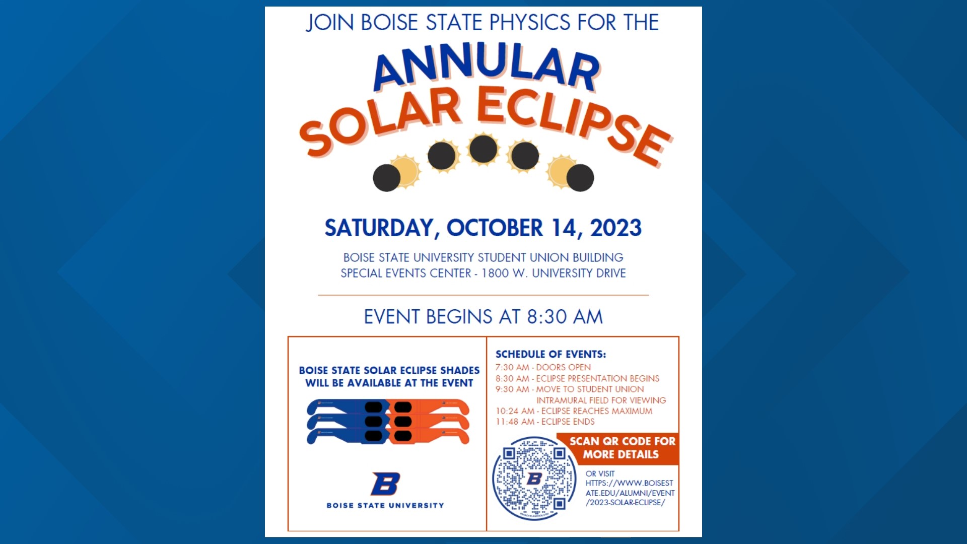 Boise State Physics Department hosting annular solar eclipse event ...