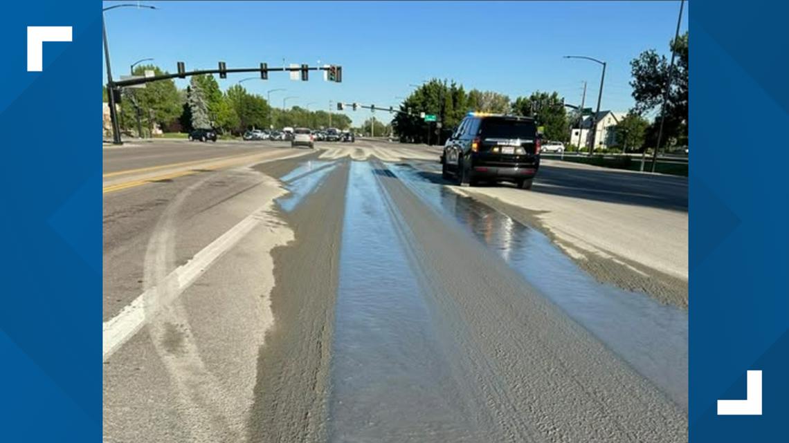 Concrete spill slows Eagle traffic on Highway 44 | ktvb.com