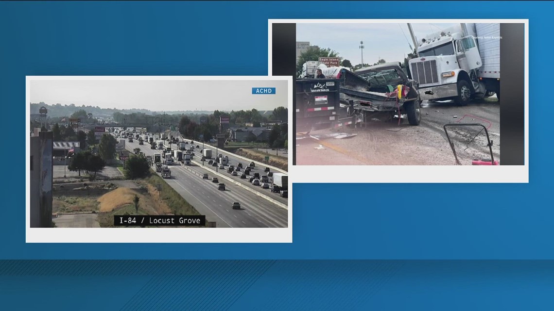 Lanes opening after semi crash in Meridian on eastbound I-84 | ktvb.com