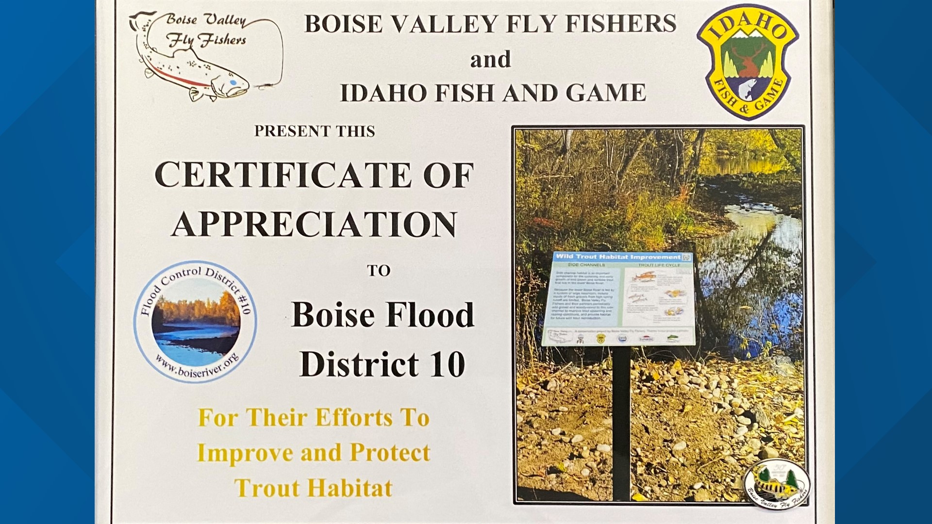 Flood District honored for Boise River brown trout conservation | ktvb.com