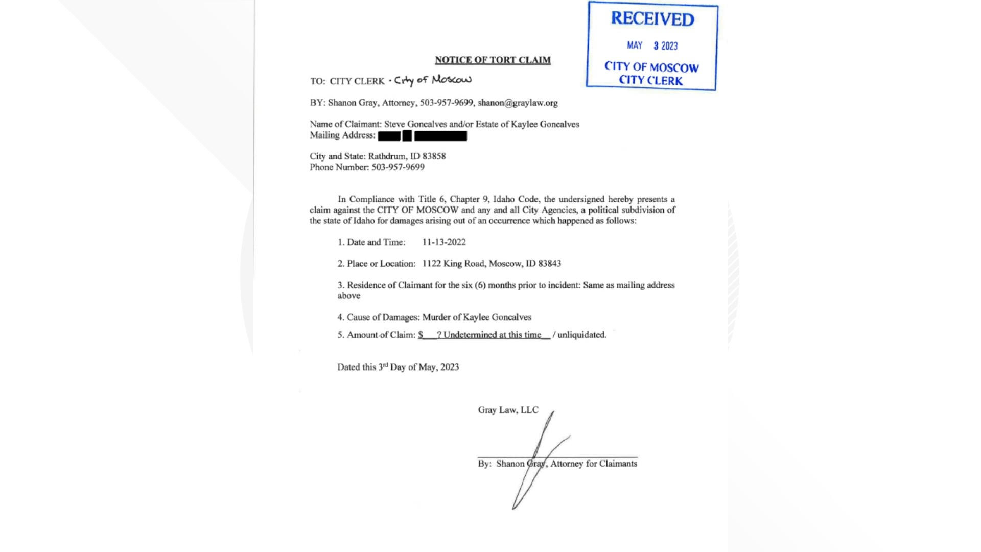 Families of 2 Idaho murder victims file notices of tort claims | ktvb.com