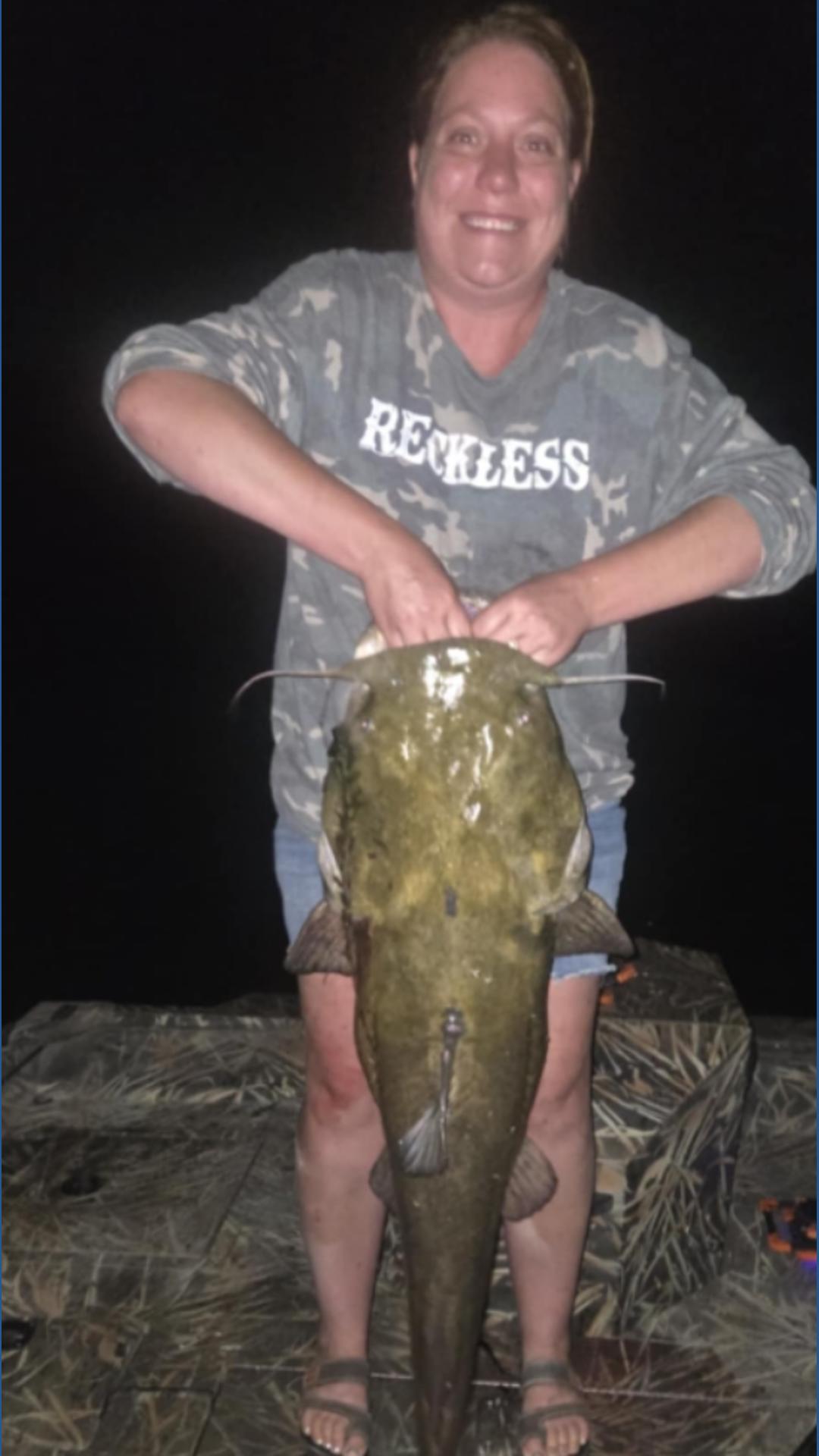 Idaho woman catches record-breaking flathead catfish | ktvb.com