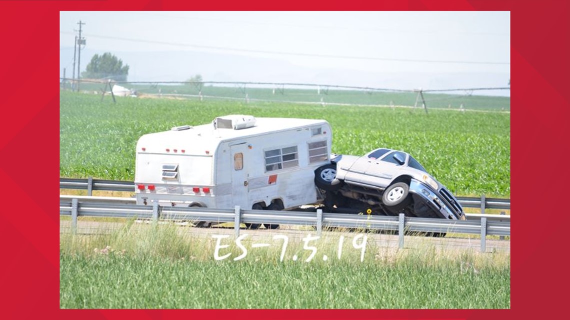 Westbound I-84 lanes near Caldwell reopen after truck and camper crash | ktvb.com