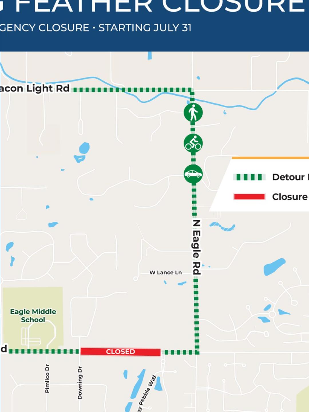 Sinkhole in Eagle closes section of Floating Feather Road | ktvb.com