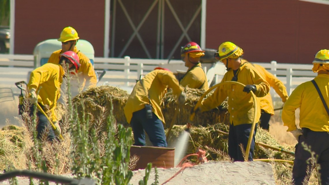 Crews battle two haystack fires in Boise | ktvb.com