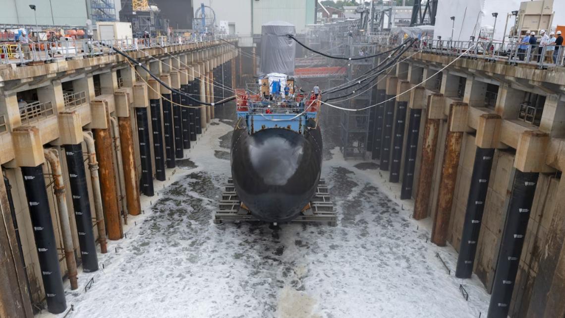 USS Idaho launches into Thames River in Connecticut | ktvb.com