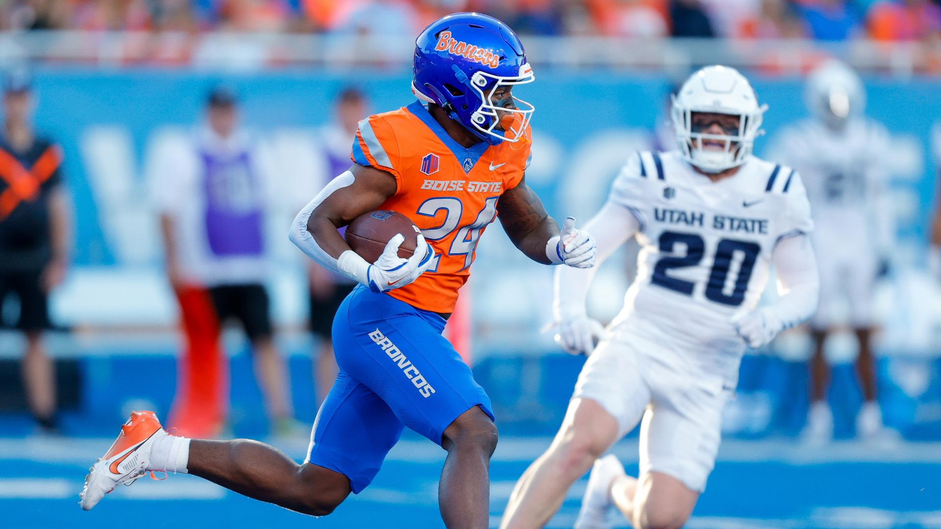 Ashton Jeanty powers No. 21 Boise State past Utah State 62-30 | ktvb.com