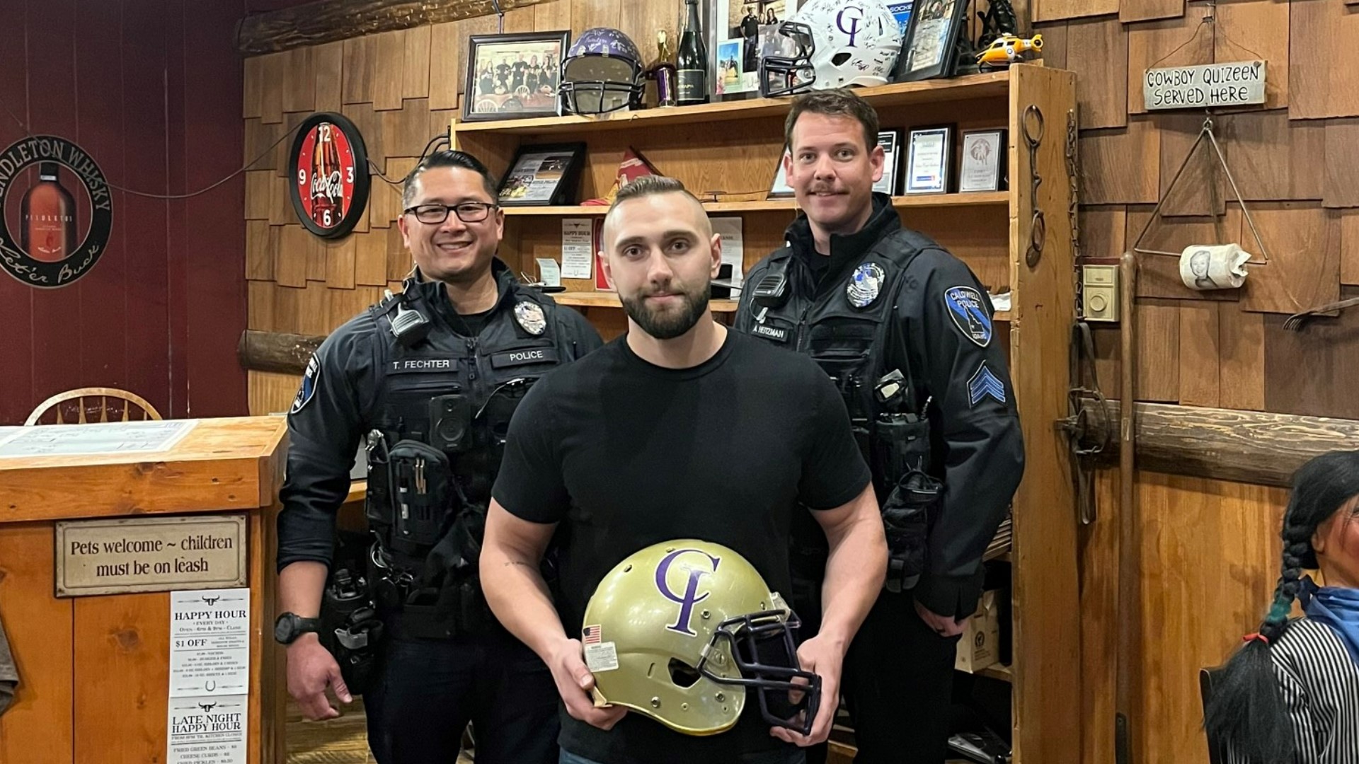 Police recover College of Idaho helmet stolen from steakhouse | ktvb.com