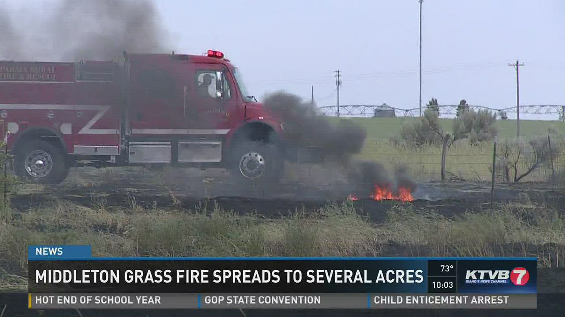 Crews battle grass fire in Middleton | ktvb.com