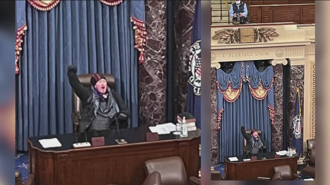 Idaho man who dangled from Senate balcony during Jan. 6 riot receives ...