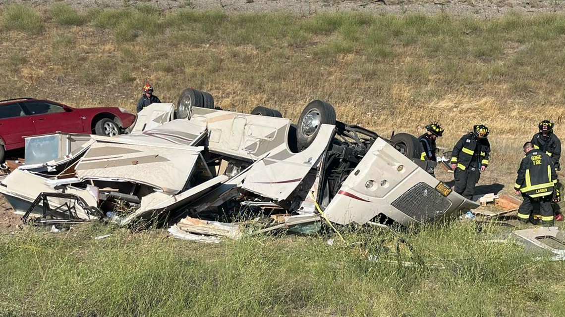 Motorhome roll over crash heading east on I-84 | ktvb.com