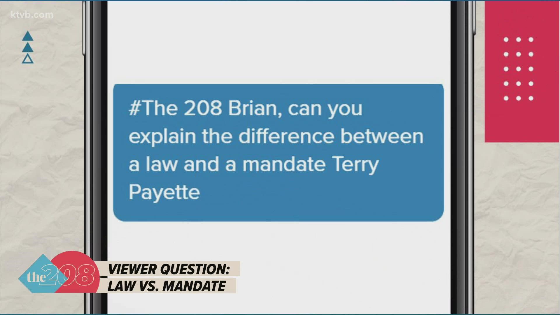 What the difference is between a mandate and a law | ktvb.com