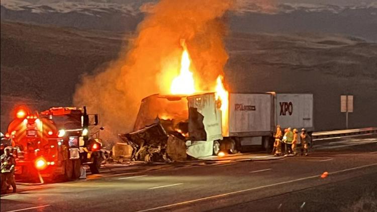 I-84 reopens between Baker City and Ontario following truck fire | ktvb.com