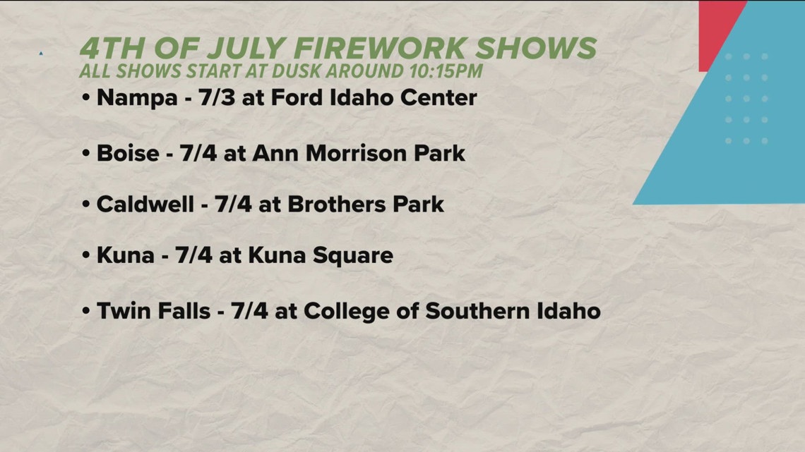 The 208: Where to catch a 4th of July firework show | ktvb.com