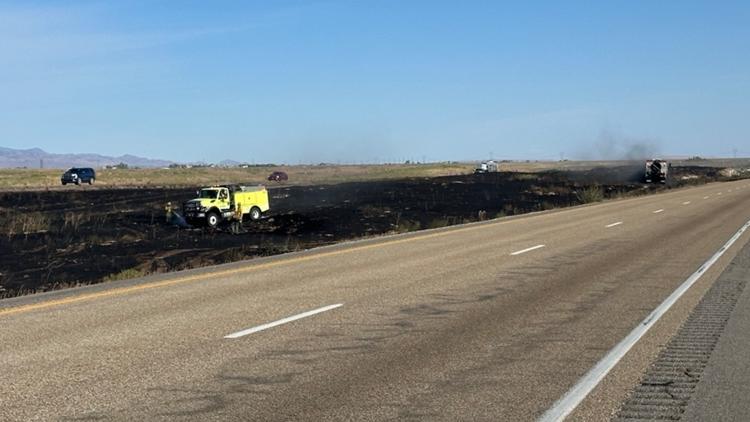 Lanes reopen on I-84 following brush fire between Mountain Home and ...