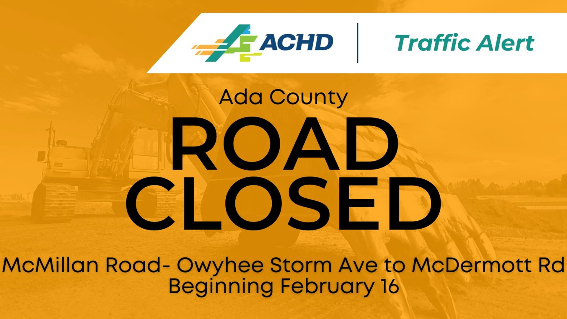 McMillan Road closed his weekend due to underground utility work | ktvb.com