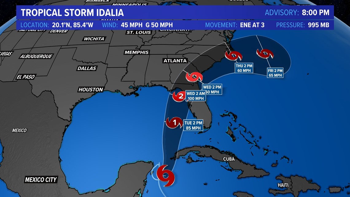 Tropical Storm Idalia Track Storm May Hit Us As Hurricane